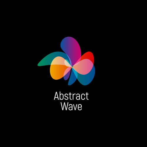 Wavy abstract logo smooth gradients Royalty Free Vector