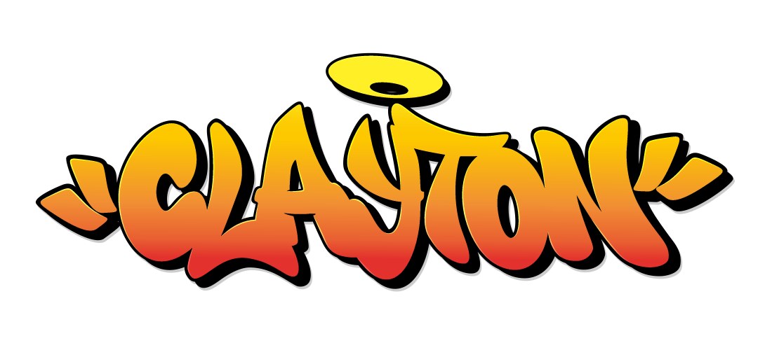 Barber shop tag graffiti style label lettering Vector Image