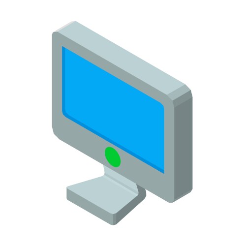 Computer desk icon cartoon style Royalty Free Vector Image