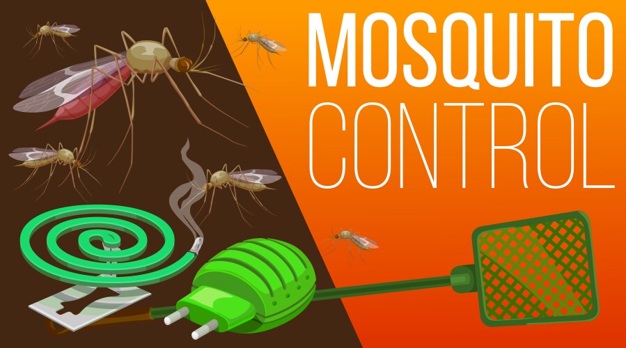 Mosquito and pest control banner Royalty Free Vector Image