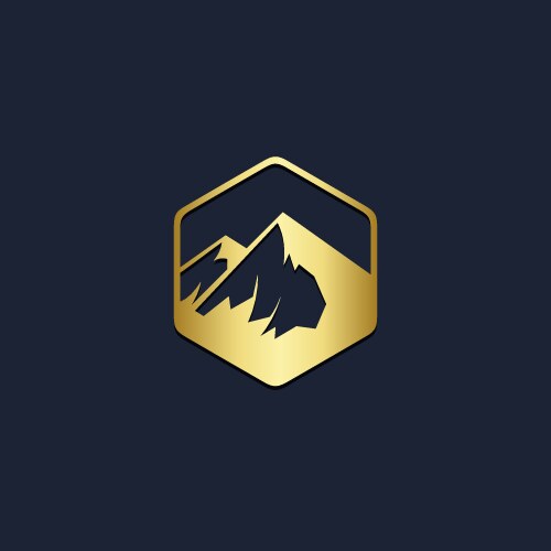 Mountain gold logo Royalty Free Vector Image - VectorStock