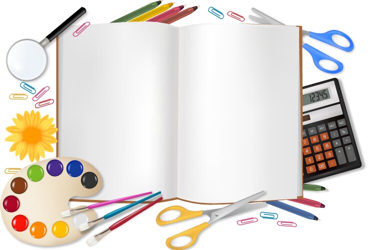 School themed background template Royalty Free Vector Image