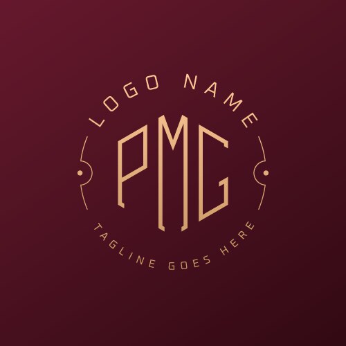 Luxury pmg logo with crown elegant initials Vector Image