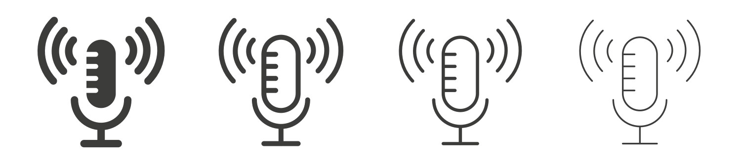 Voice recording icon set on white background Vector Image
