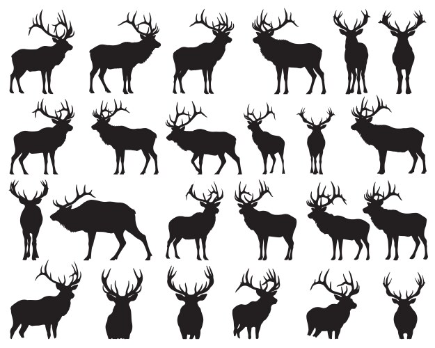 Black and White Elk Vector Images (over 3,700)