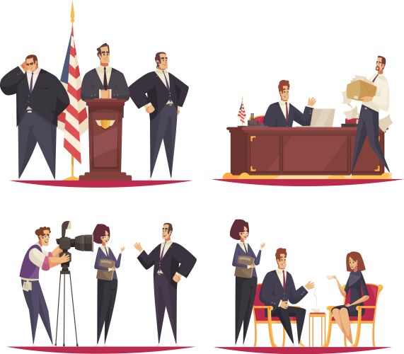 Cartoon interior president government office Vector Image