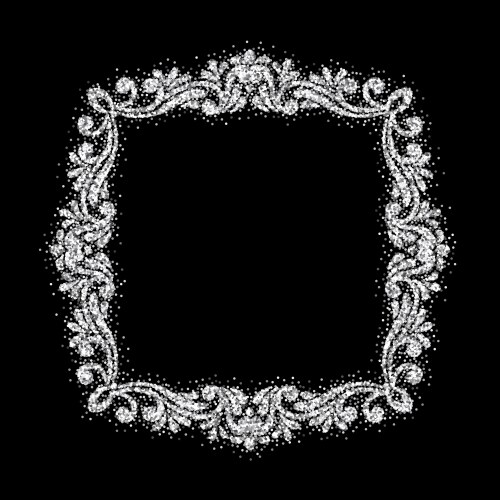 Retro shiny border silver dust texture Royalty Free Vector