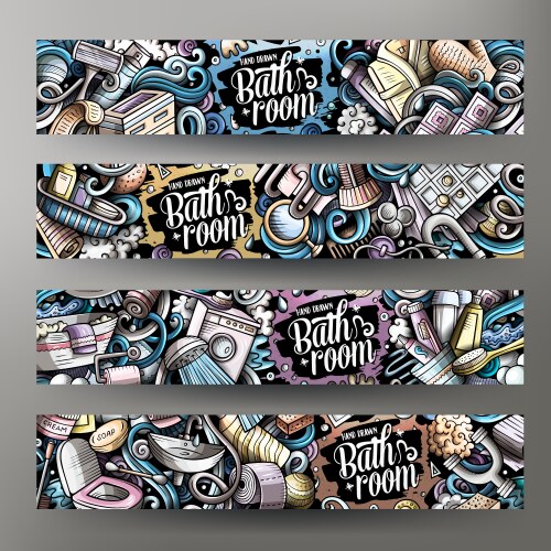 Cartoon set of bathroom objects and symbols Vector Image