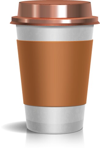 Realistic empty coffee cup template brown mug Vector Image