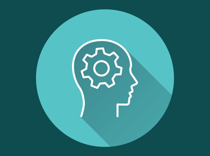 Psychotherapy icon with long shadow for graphic Vector Image