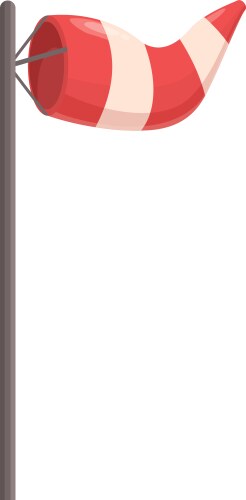 Red and white windsock showing wind direction Vector Image