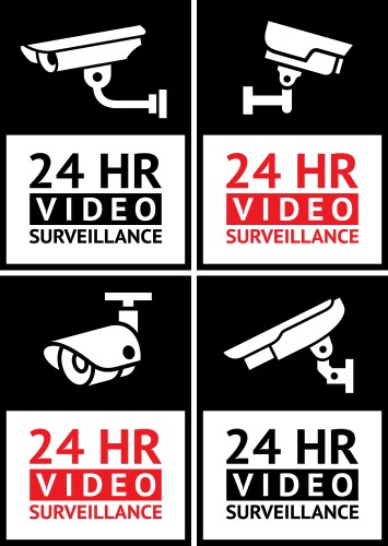 Security camera sticker video surveillance Vector Image