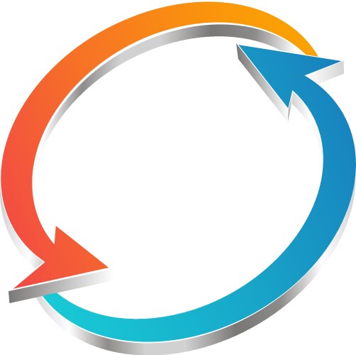 Blue and red arrow air conditioning unique symbol Vector Image