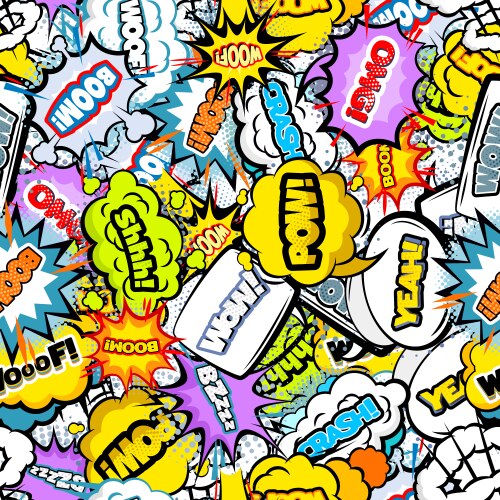 Comic book words pop art background seamless Vector Image