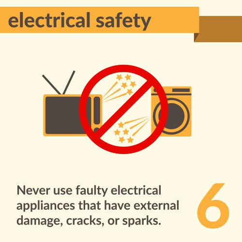 Electrical safety simple art poster Royalty Free Vector