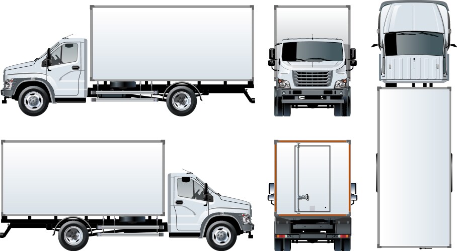 Truck template isolated on white Royalty Free Vector Image