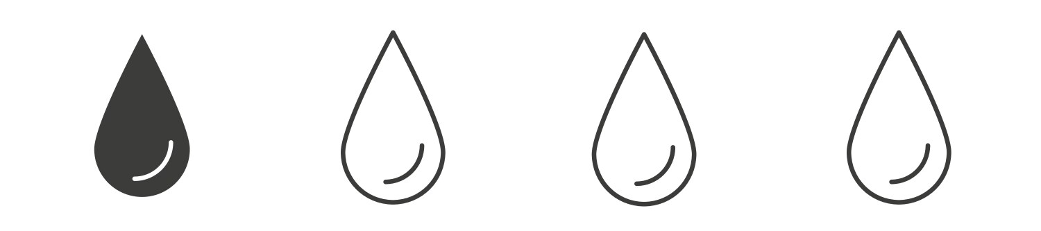 Water drop icon set on white background Royalty Free Vector