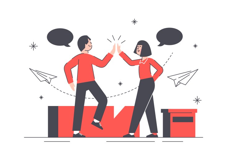 Hands high five pop art Royalty Free Vector Image