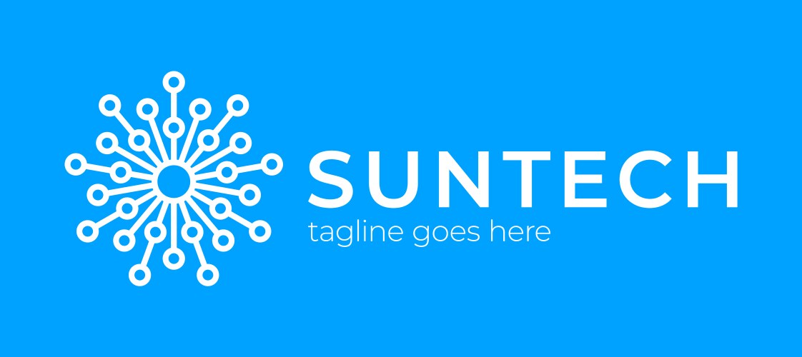 Sun tech logo simple elegant circle technology Vector Image
