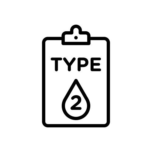 Type 2 diabetes icon Royalty Free Vector Image