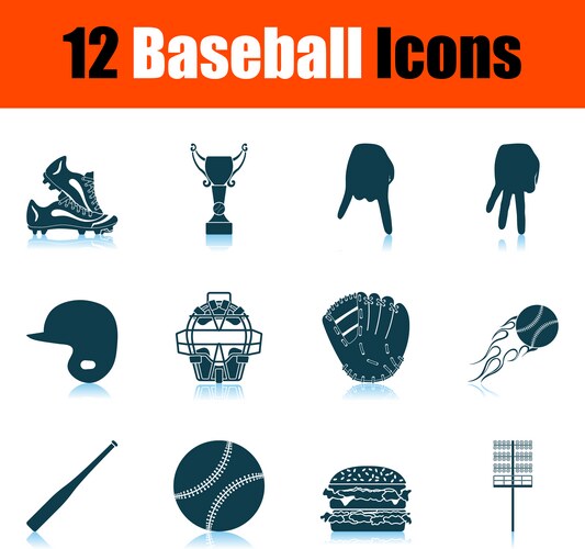 Baseball icon set Royalty Free Vector Image - VectorStock