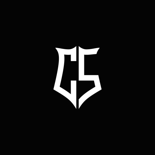 Cs logo monogram shield shape with crown design Vector Image