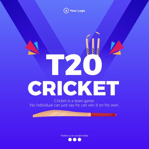T20 cricket world cup banner design template Vector Image
