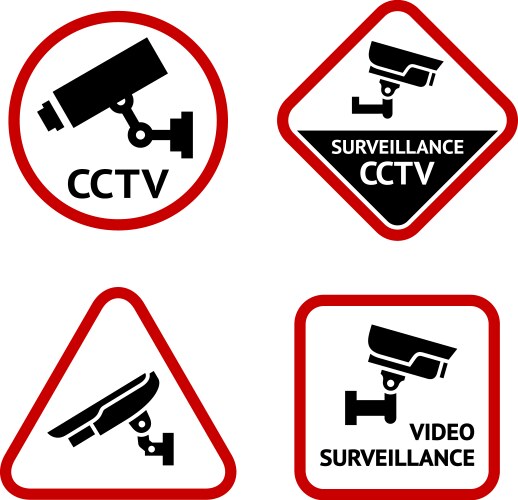 Video surveillance sign Royalty Free Vector Image