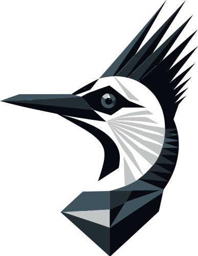 Black woodpecker bird logo design sustainability Vector Image