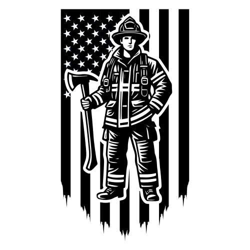 Firefighter Axe Flag Vector Images (81)