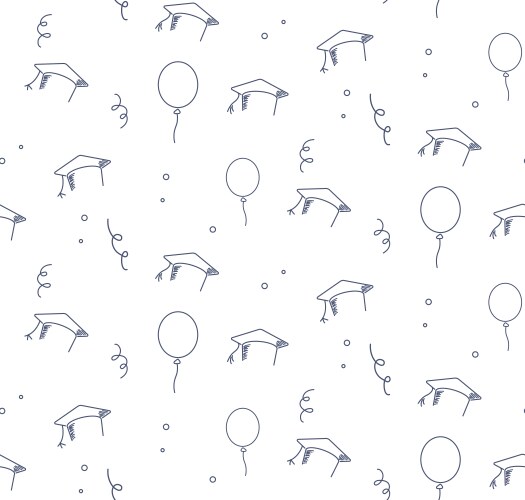 Seamless pattern with graduation caps diplomas Vector Image