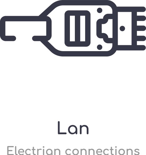 Ethernet port icon lan network Royalty Free Vector Image