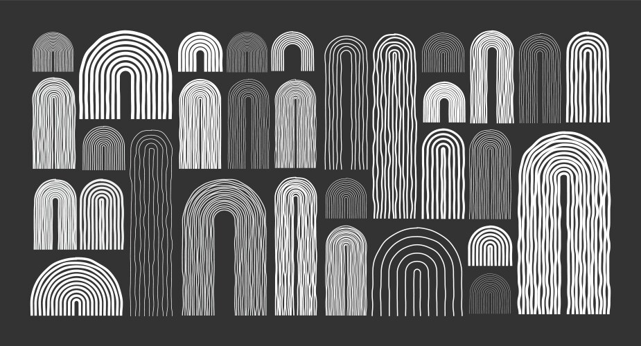 Mid century arch elements modern geometric shapes Vector Image