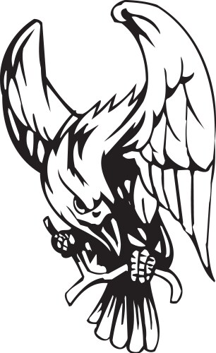 Dark evil heraldic raven Royalty Free Vector Image