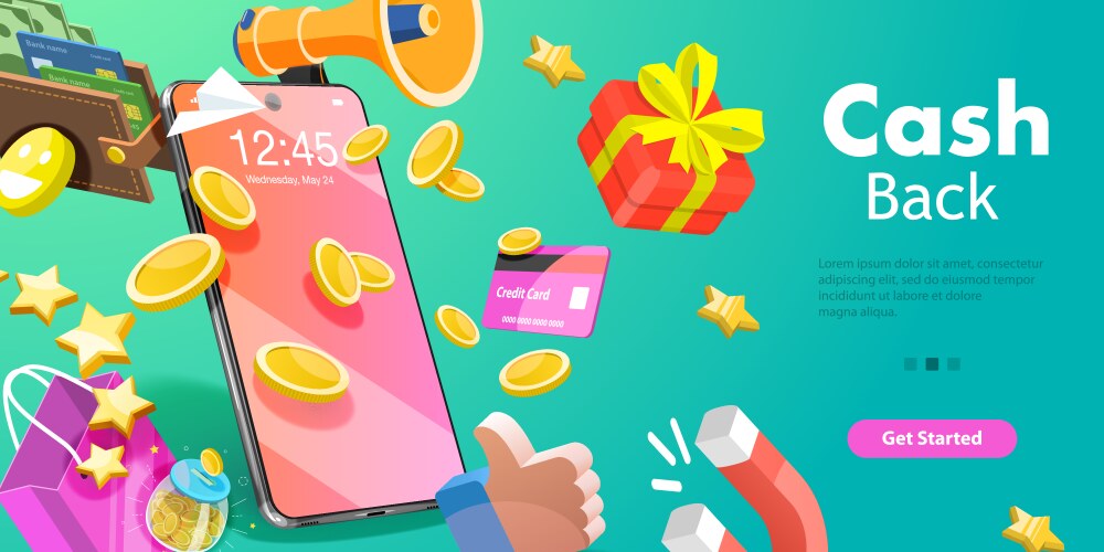 Cash back banner template Royalty Free Vector Image