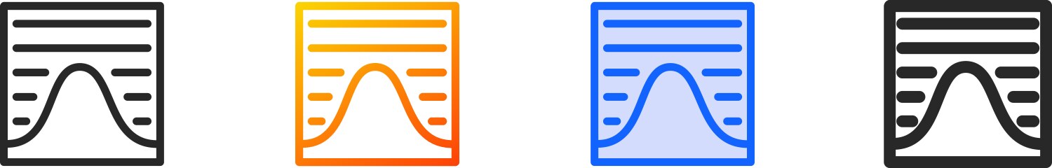 Charts iconthin linear gradient blue stroke Vector Image