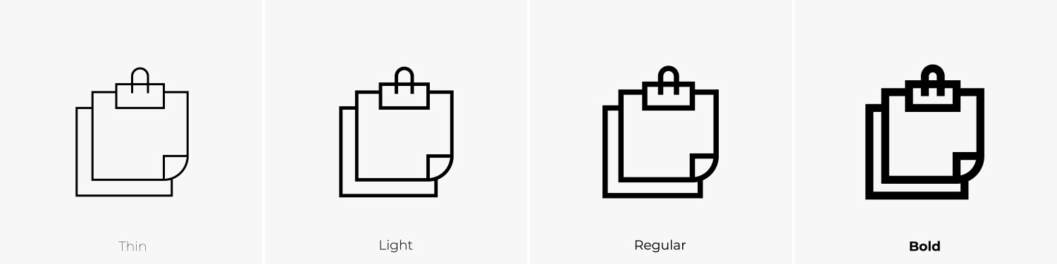 Compressed file icon thin light regular and bold Vector Image