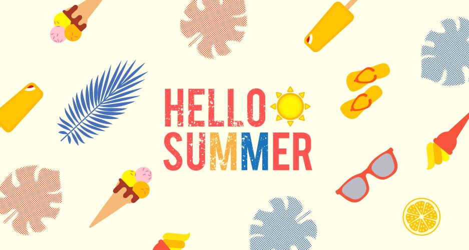 Cute print with spring ans summer Royalty Free Vector Image