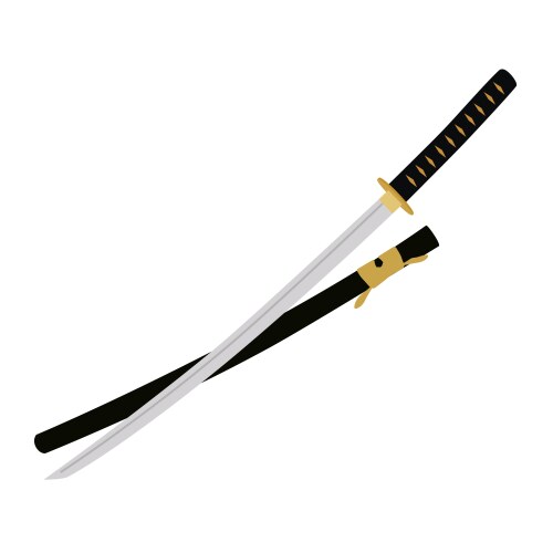 Japanese sword 0004 Royalty Free Vector Image - VectorStock
