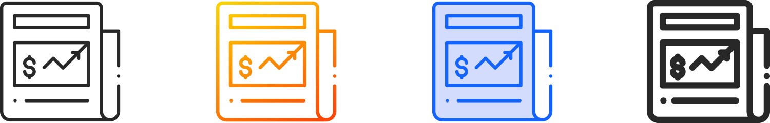 Analytics iconthin linear gradient blue stroke Vector Image