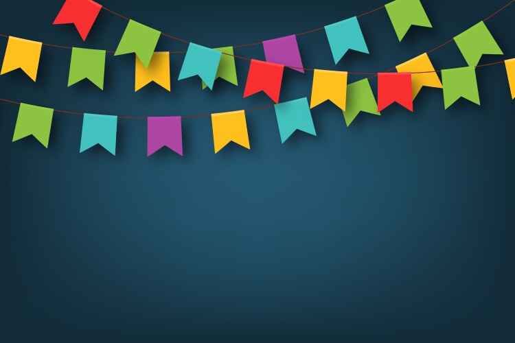 Carnival garland with pennants decorative Vector Image