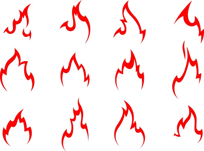 Fire icon red color symbol or emblem Royalty Free Vector
