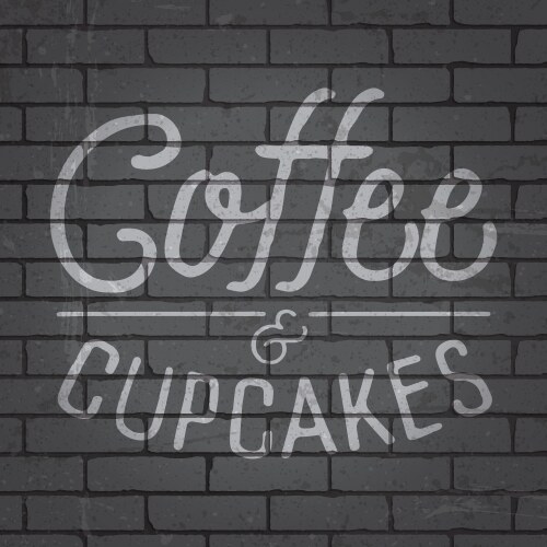 Hand drawn lettering slogan on brick wall Vector Image
