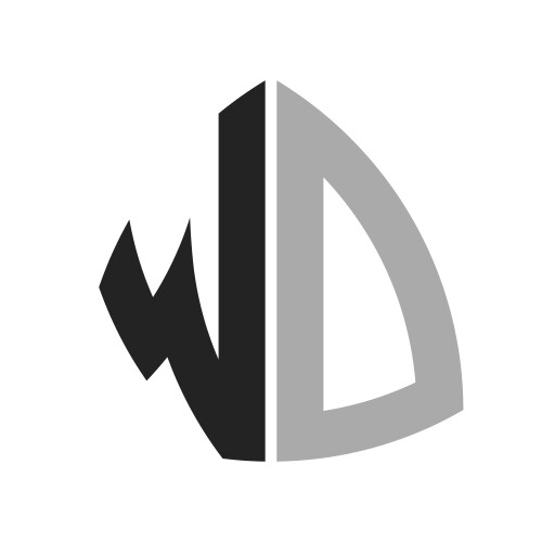 Elegant letter wd initials logo for corporate Vector Image