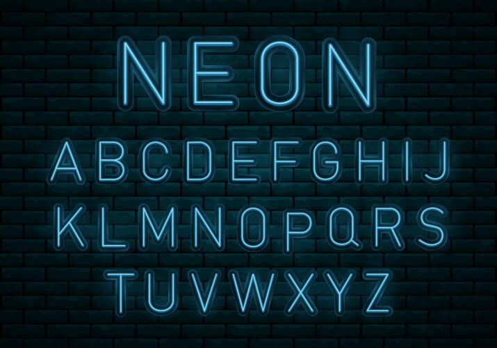 Reflex neon font Royalty Free Vector Image - VectorStock