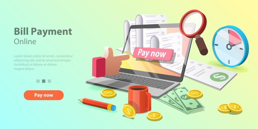 Pay bill icons flat set Royalty Free Vector Image