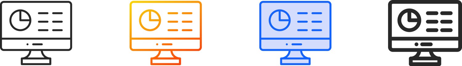 Analytics iconthin linear gradient blue stroke Vector Image