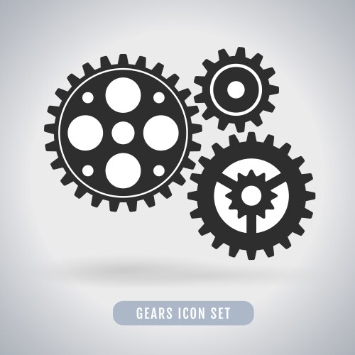 White gear model over blue background Royalty Free Vector