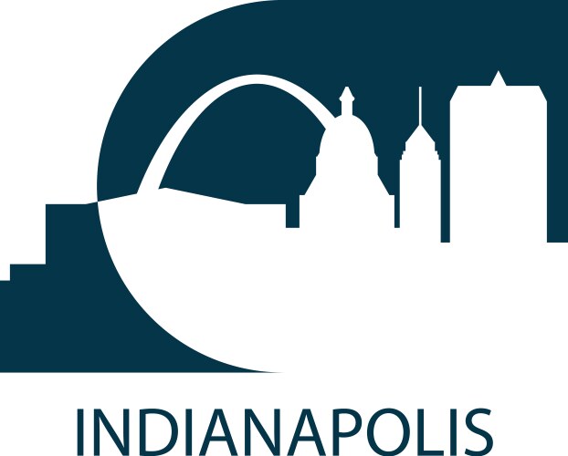 Indianapolis city skyline silhouette logo Vector Image