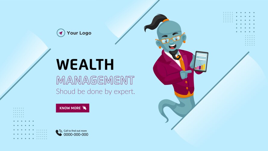 Banner design of wealth management Royalty Free Vector Image